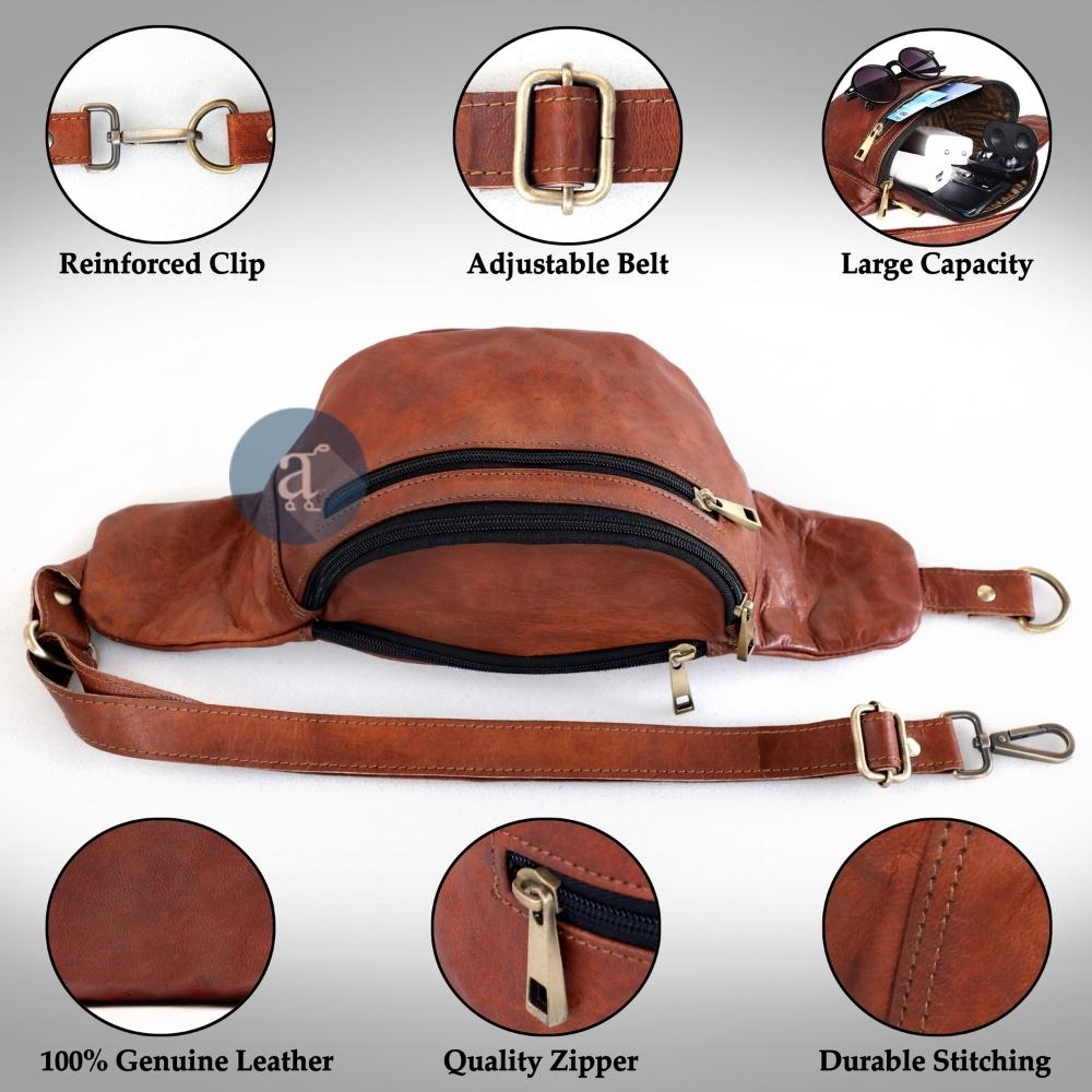 Brown Leather Fanny Pack - Genuine Leather Fanny Pack