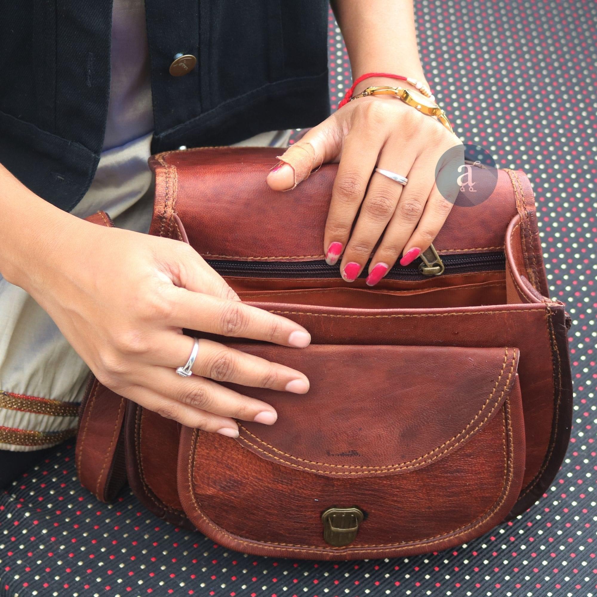 Leather Crossbody Purse - Genuine Crossbody Bag